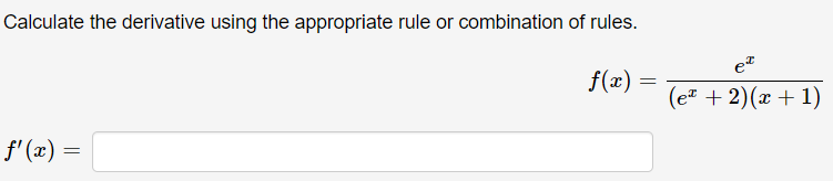 Solved Calculate the derivative using the appropriate rule | Chegg.com