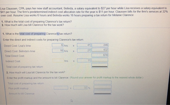 Solved Lisa Claussen, CPA, pays her new staff accountant, | Chegg.com