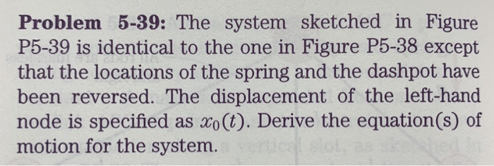 Solved Problem 5-39: The system sketched in Figure P5-39 is | Chegg.com