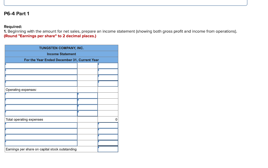 Solved Required information P6-4 (Algo) Preparing an Income | Chegg.com