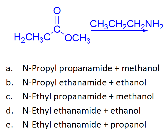 Solved 1. (S OCİ): CH3CH2COOH 2. CH3NH2 a. CH3CH2COC b. | Chegg.com