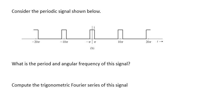 Solved Consider the periodic signal shown below. What is the | Chegg.com