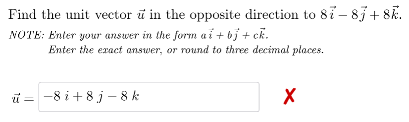 Solved Find the unit vector vec(u) ﻿in the opposite | Chegg.com