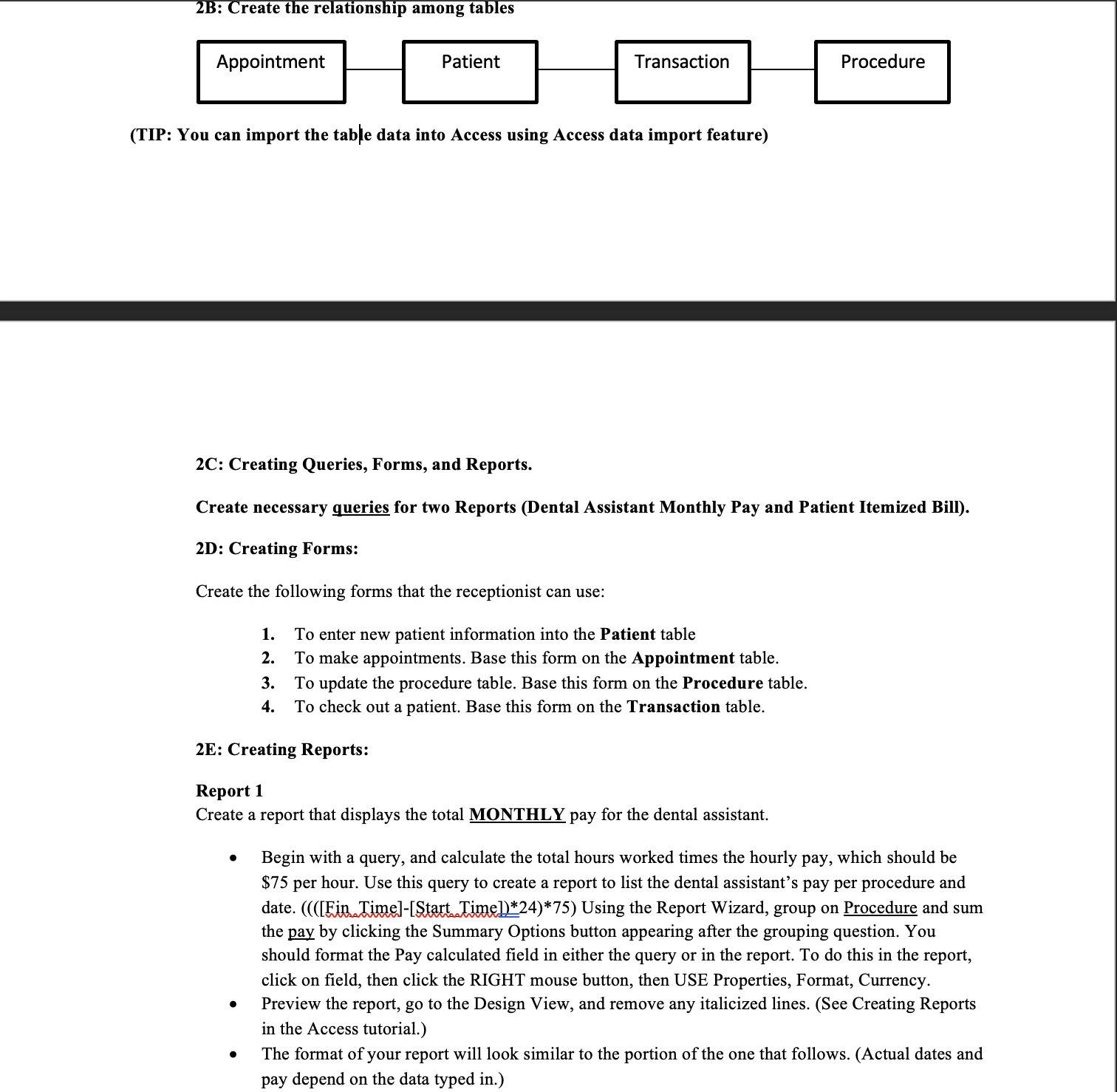 Solved (TIP: You can import the table data into Access using | Chegg.com