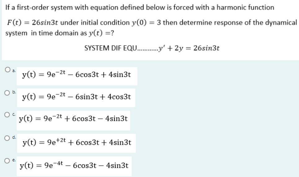 Solved If a first-order system with equation defined below | Chegg.com