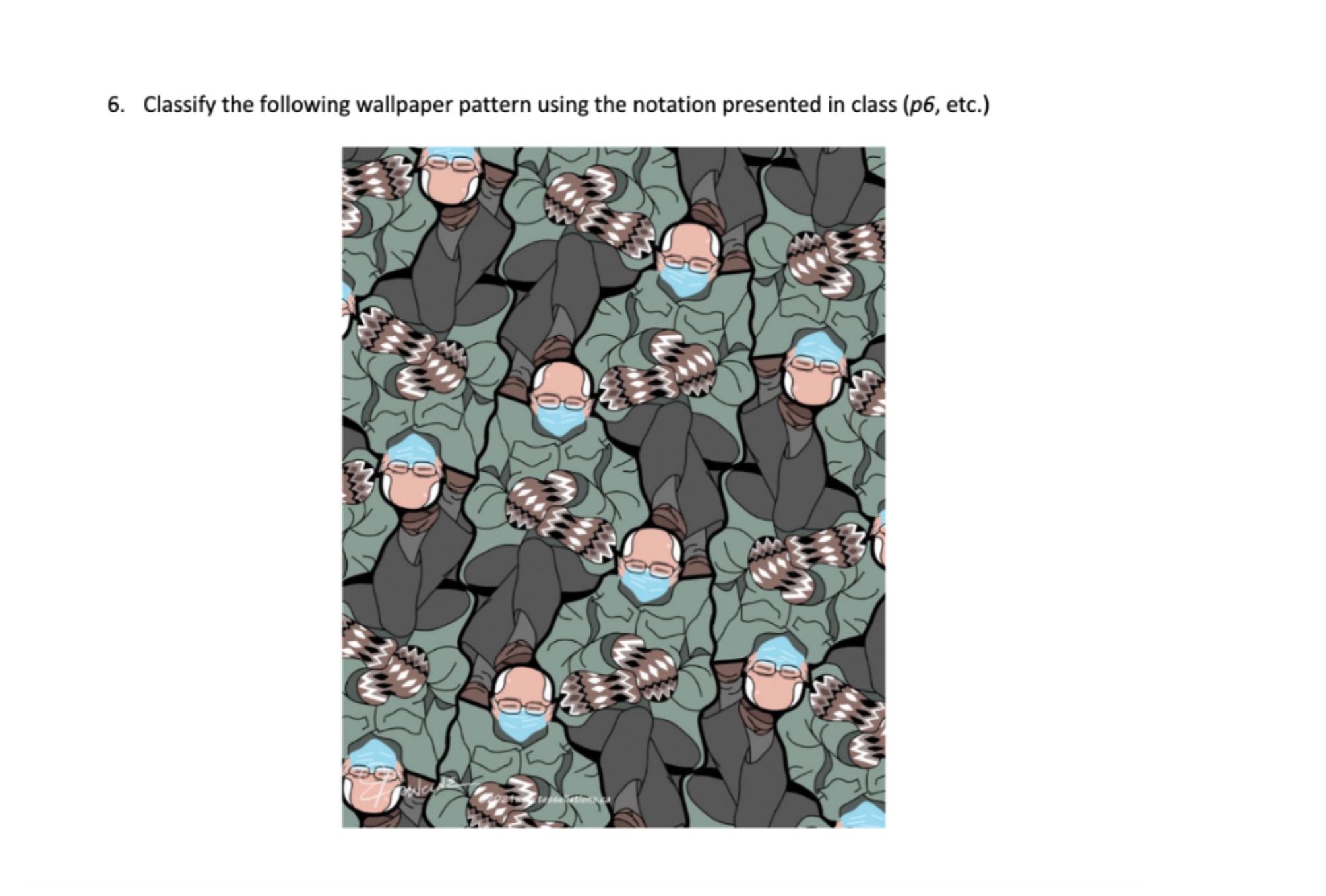 Classify the following wallpaper pattern using the | Chegg.com