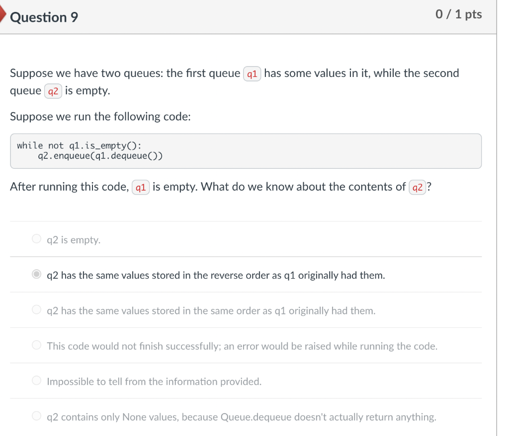 Solved Question 8 0/1 pts Suppose we have two stacks: the | Chegg.com