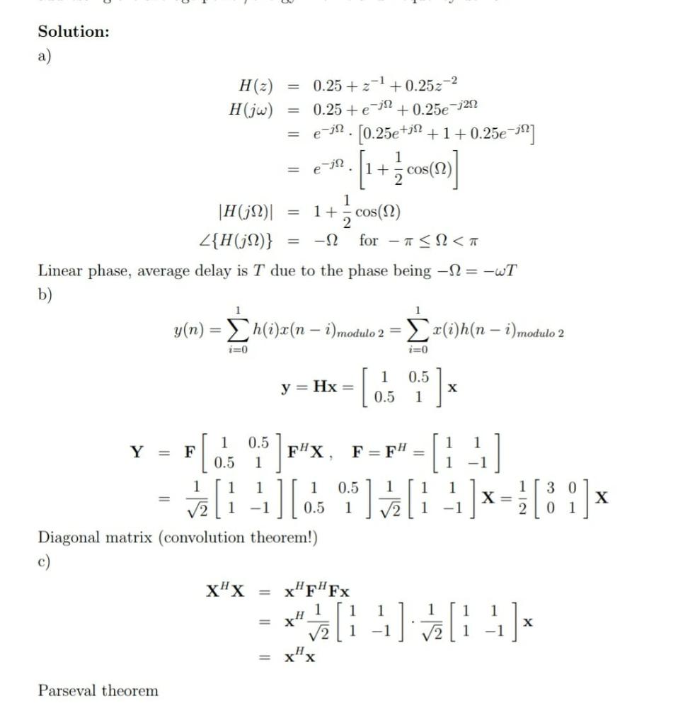 a) Assume a time-discrete impulse response given by | Chegg.com