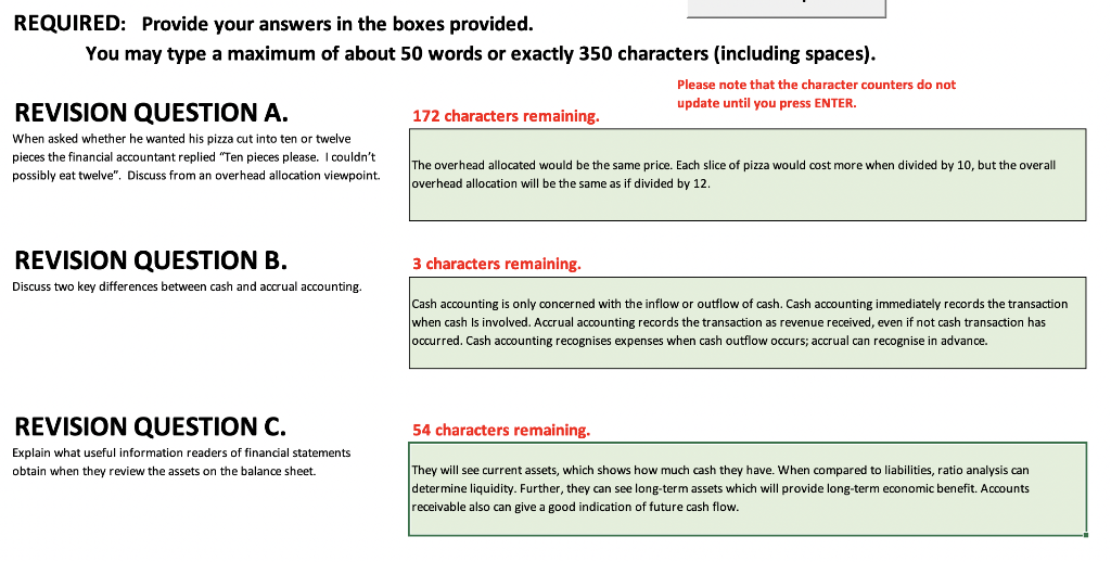 Solved REQUIRED: Provide your answers in the boxes provided. | Chegg.com