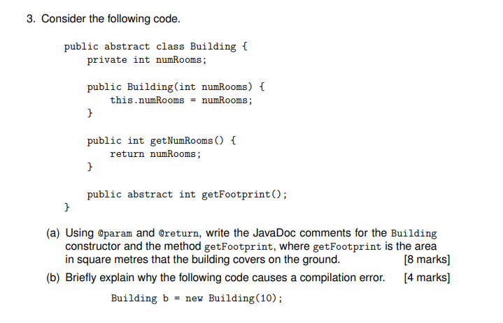 Solved 3. Consider the following code. public abstract class | Chegg.com