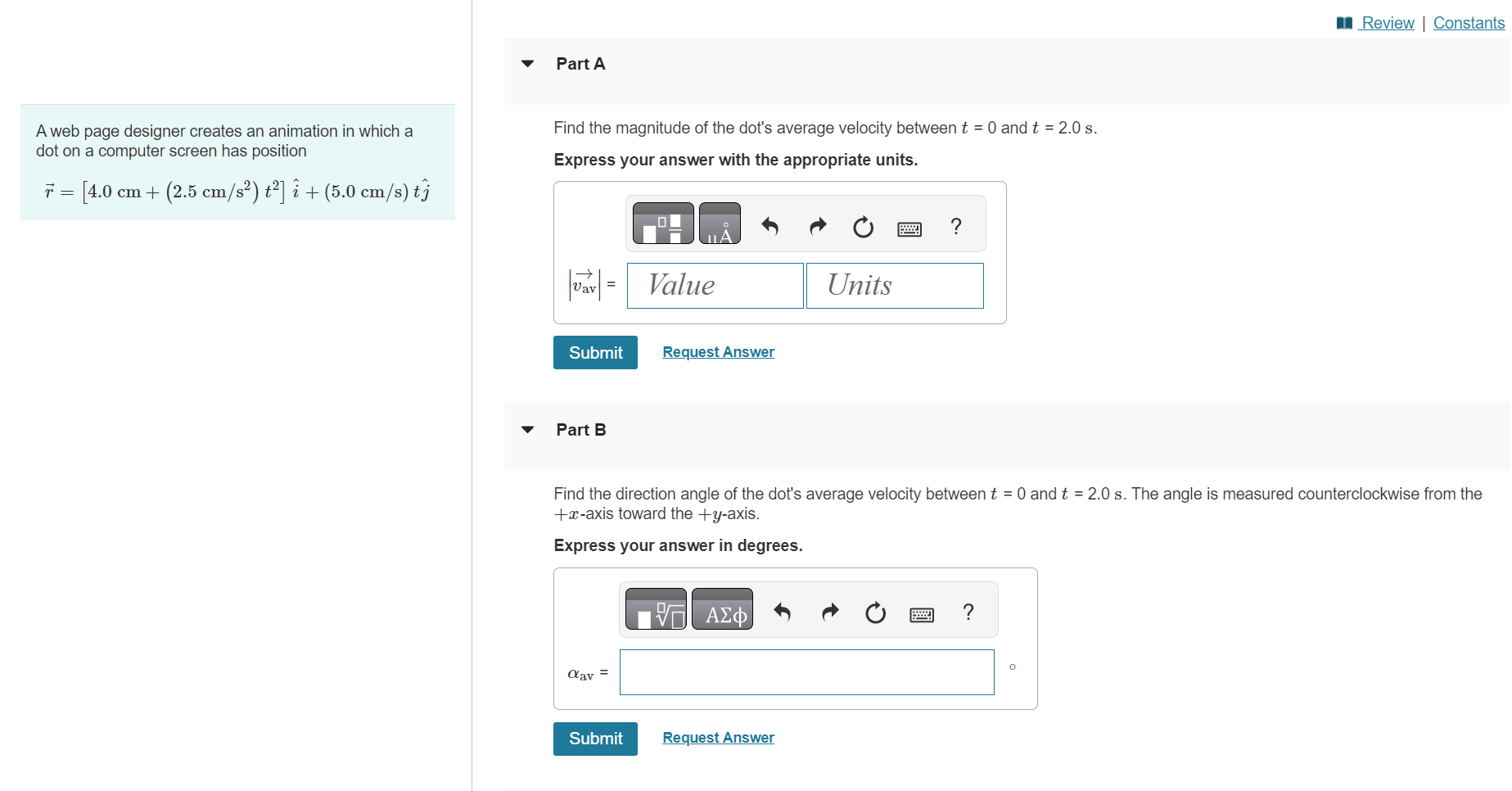 Solved A web page designer creates an animation in which a | Chegg.com