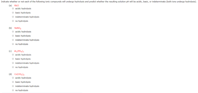 Solved Indicate whether or not each of the following ionic | Chegg.com