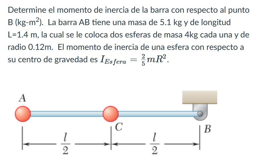 Solved Determine the moment of inertia of the bar with | Chegg.com