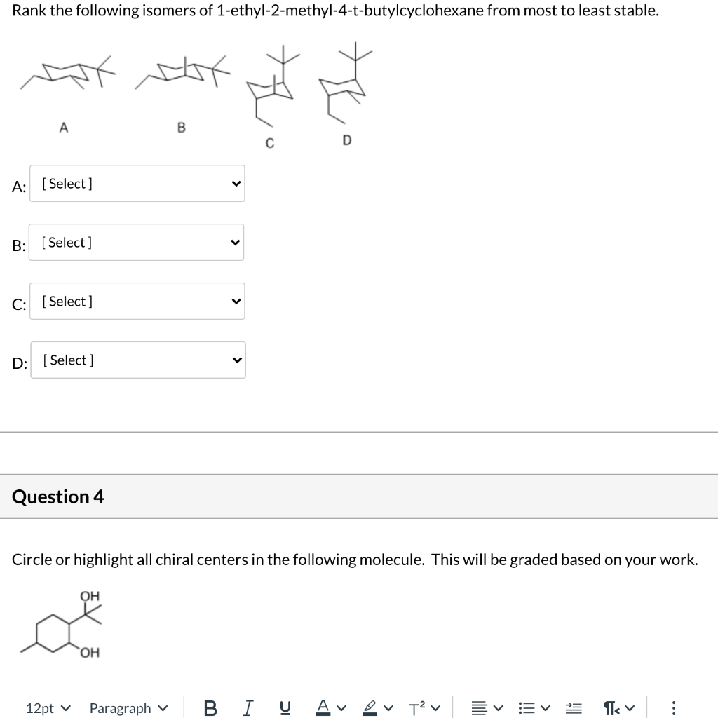 Solved Draw Newman projections for the most stable and least | Chegg.com