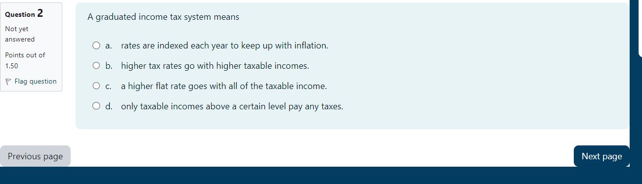 Solved A graduated income tax system meansa. ﻿rates are | Chegg.com