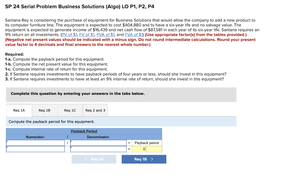 Solved SP 24 Serial Problem Business Solutions (Algo) LO P1, | Chegg.com