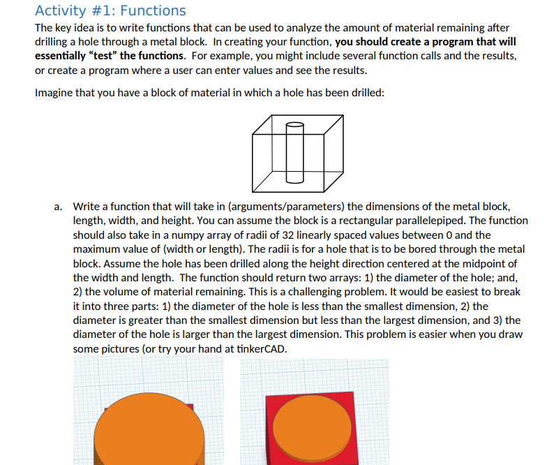 Activity #1: Functions The key idea is to write | Chegg.com