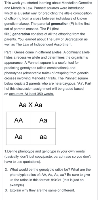 Mendel Genetics Punnett Square