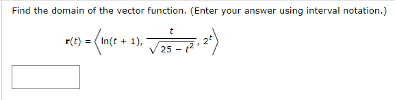 Solved Find the domain of the vector function. (Enter your | Chegg.com