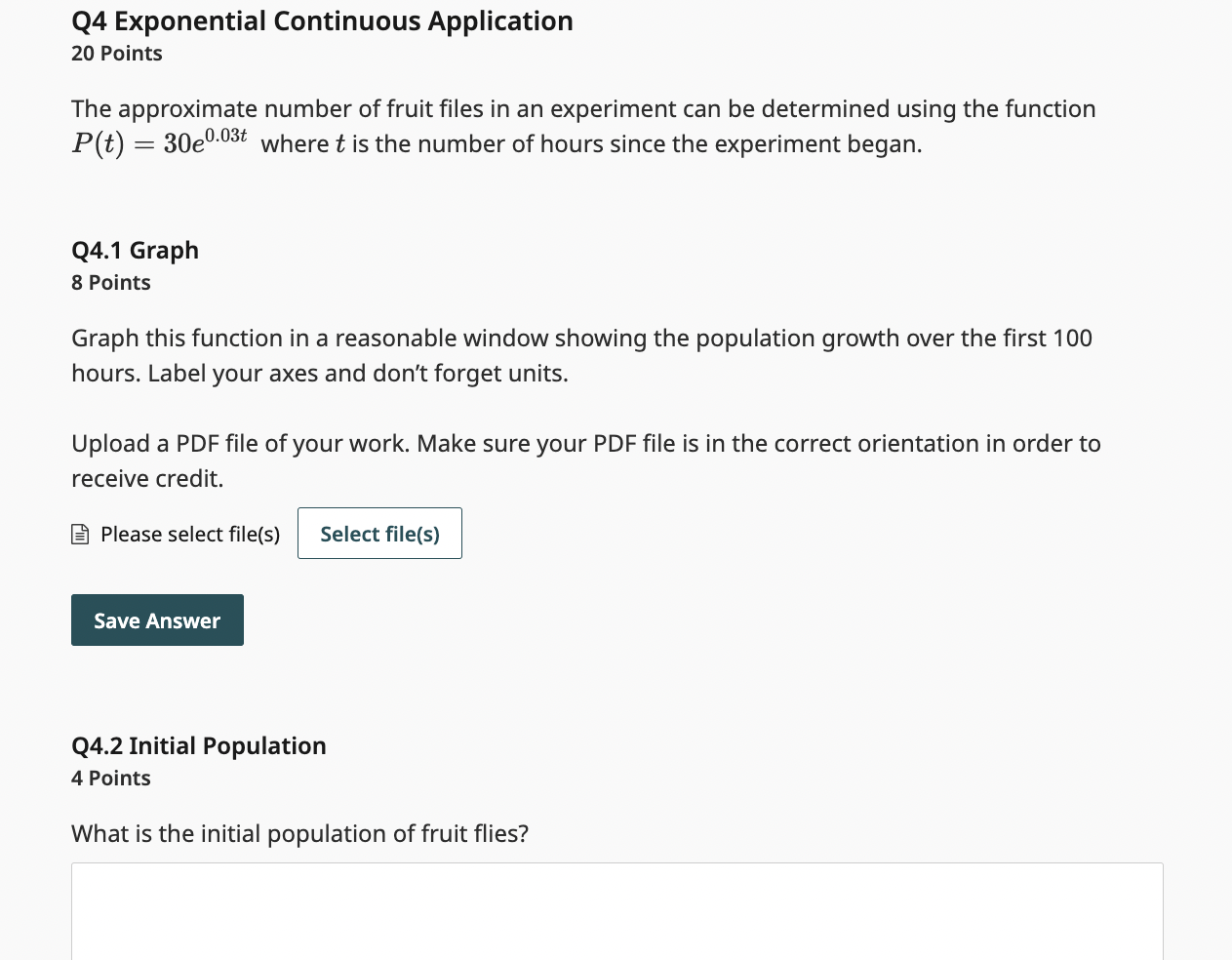Solved Q4 ﻿Exponential Continuous ApplicationThe approximate | Chegg.com