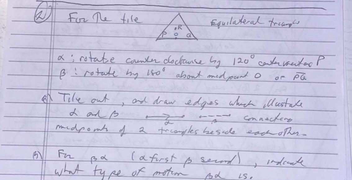 For the tile. Equilateral triangle Alpha: Rotate | Chegg.com