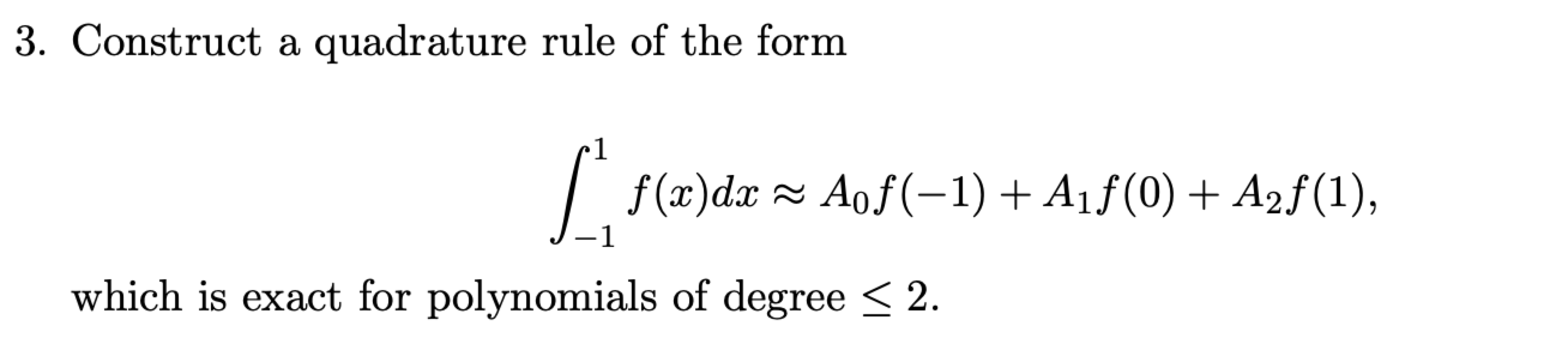 Solved 3. Construct a quadrature rule of the form 1 | z | Chegg.com