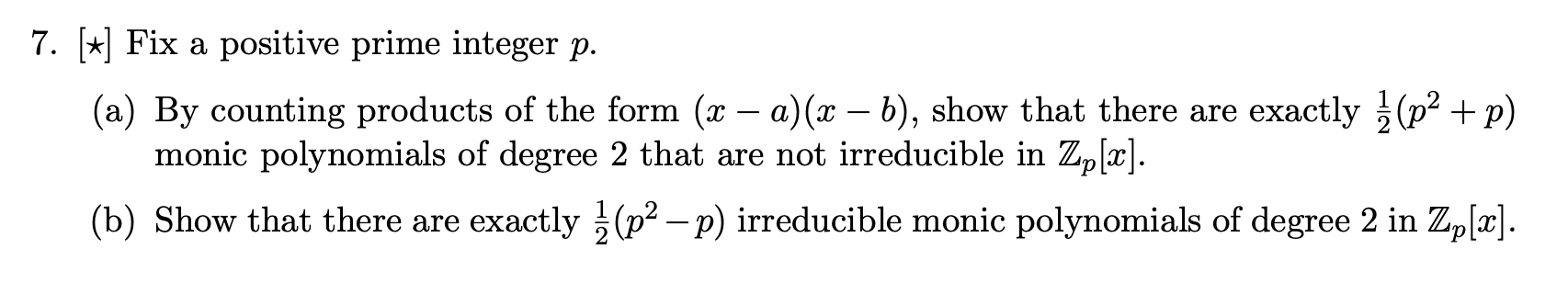 Solved 7. [⋆] Fix a positive prime integer p. (a) By | Chegg.com