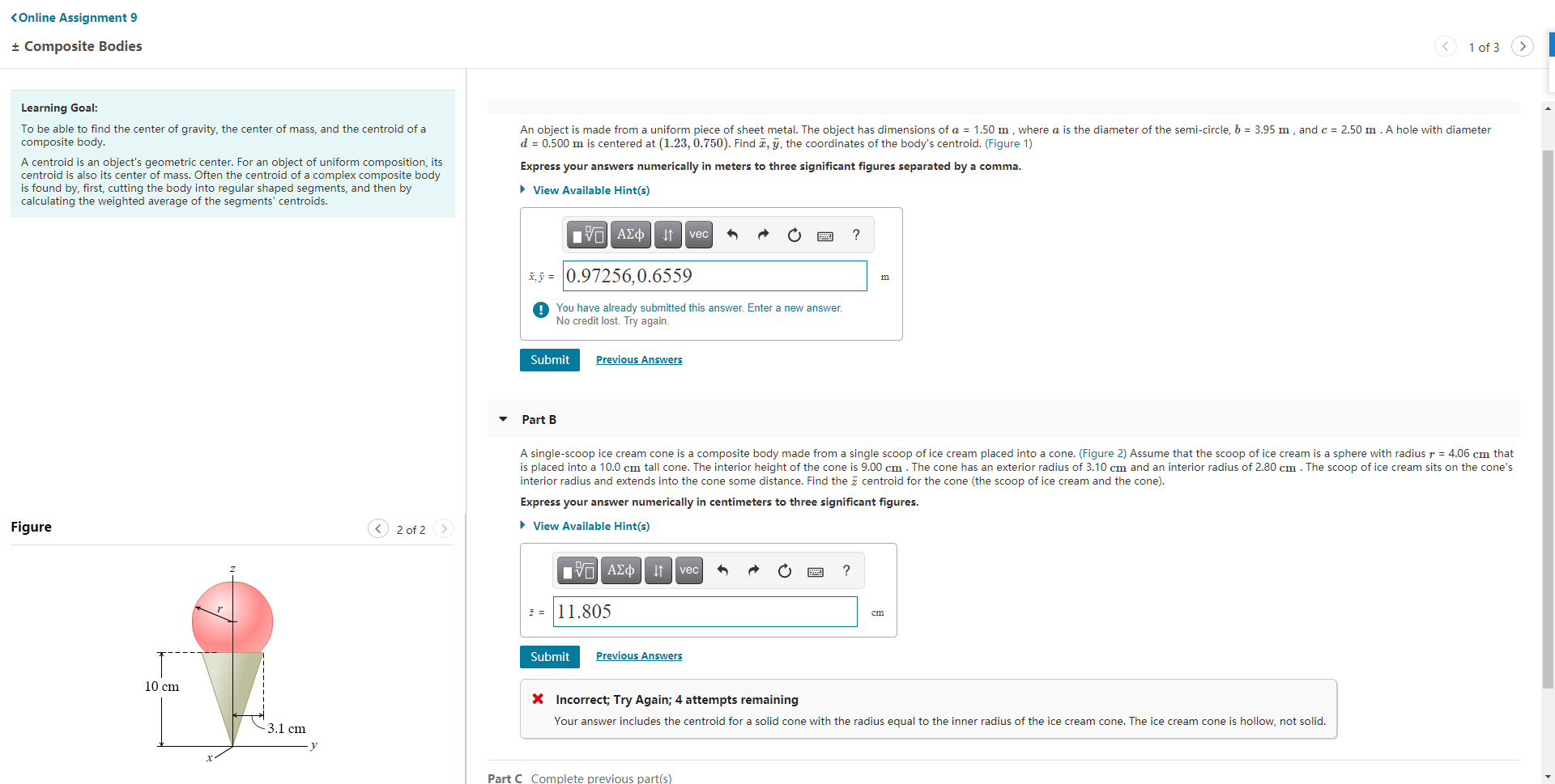 Solved Composite Bodies 1 of 3 Learning Goal: To be able to | Chegg.com