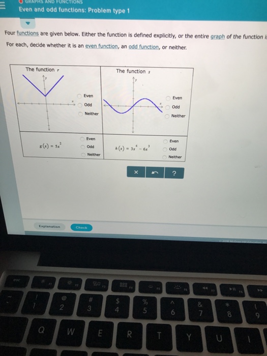 Solved O Graphs And Functions Even And Odd Functions 