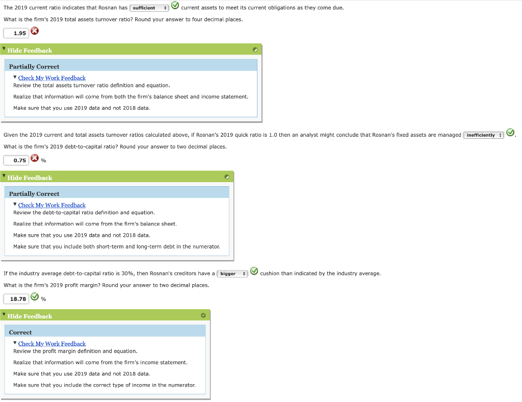 Solved Quantitative Problem: Rosnan Industries' 2019 and | Chegg.com