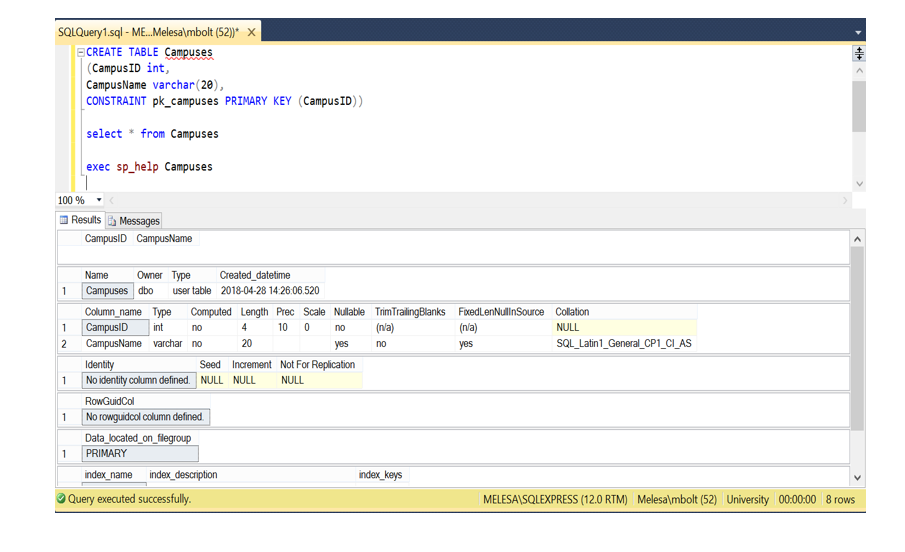 CSIS 325 – Lab 4 (SQL CREATE TABLE) Before | Chegg.com