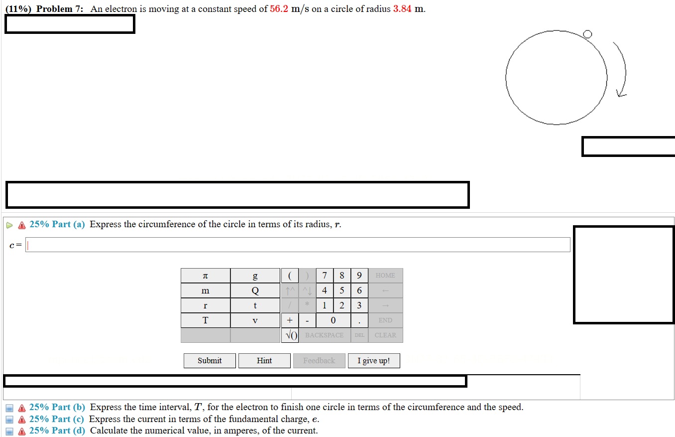 Solved (11\%) Problem 7: An electron is moving at a constant | Chegg.com