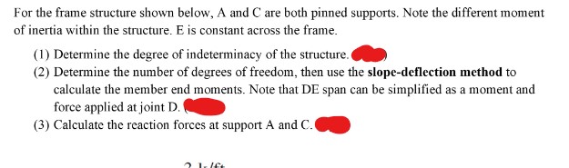 Solved For the frame structure shown below, A and C are both | Chegg.com
