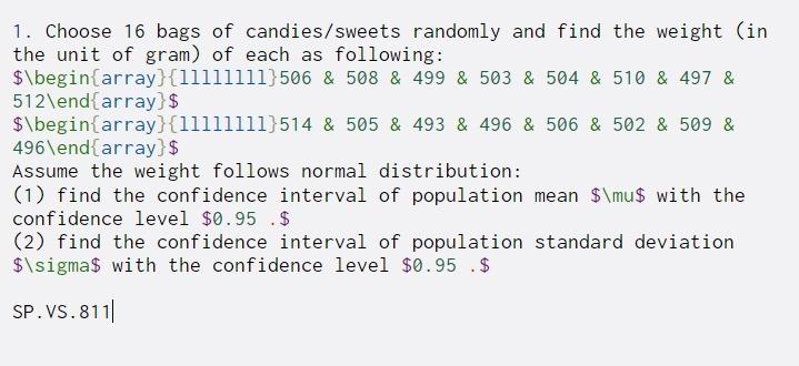 Solved 1. Choose 16 bags of candies/sweets randomly and find | Chegg.com
