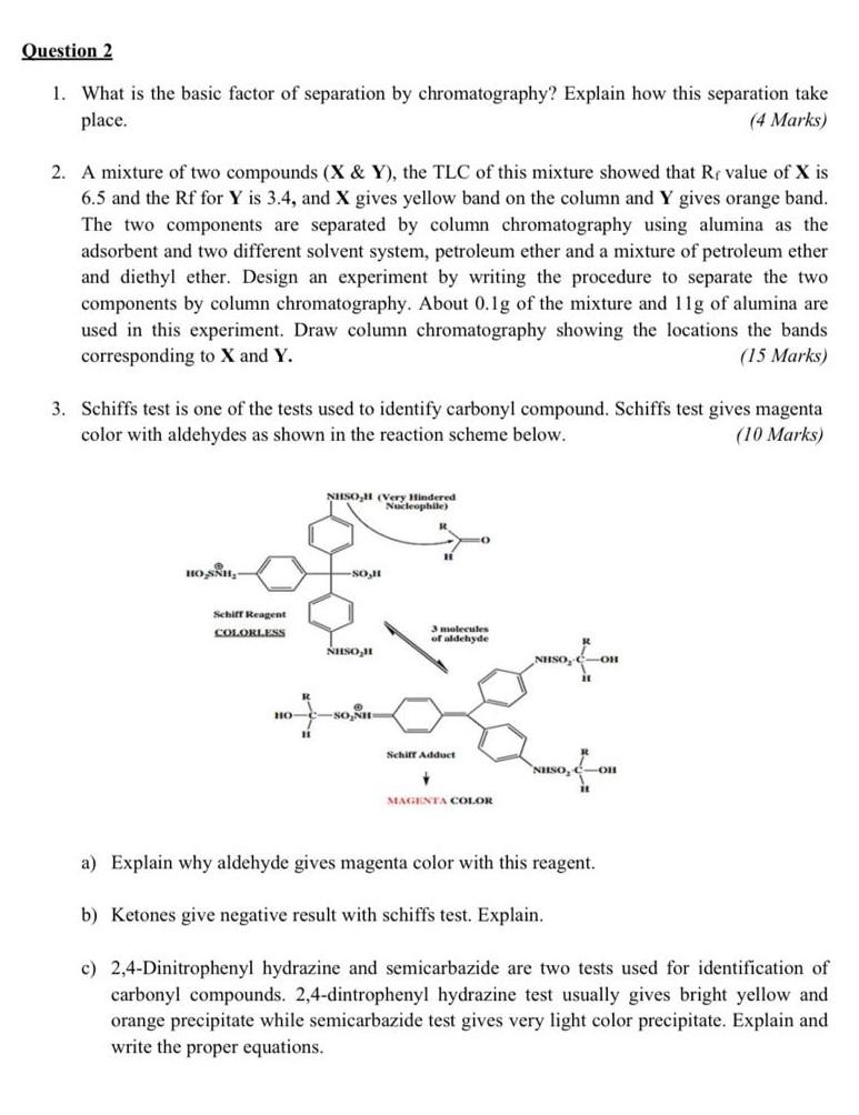 Solved Question 2 1. What is the basic factor of separation | Chegg.com