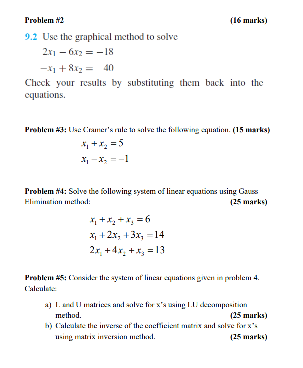 Solved Solve the following Problems from "Applied Numerical | Chegg.com