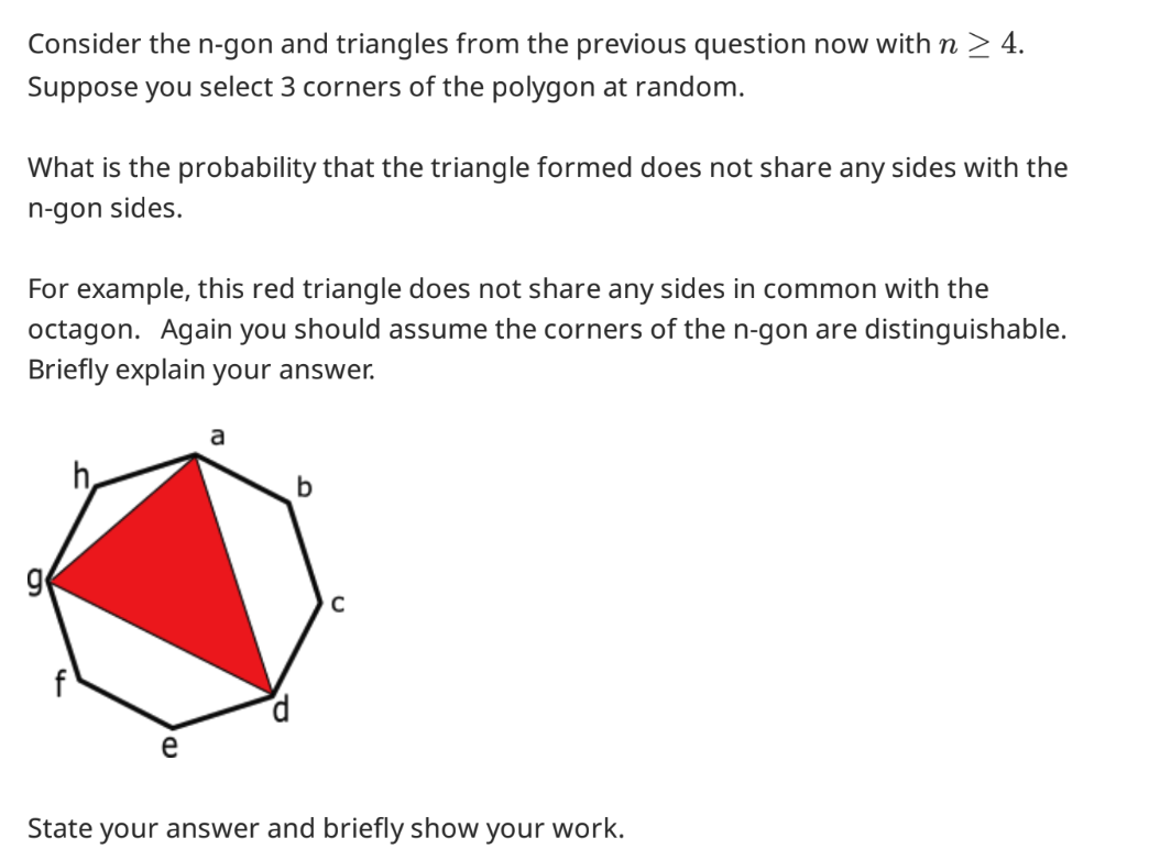 Solved Consider the n-gon and triangles from the previous | Chegg.com