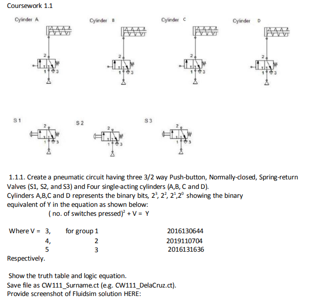 Solved Coursework 1.1 Cylinder A Cyinder B Cylinder C | Chegg.com