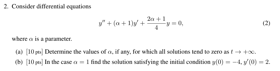 Solved 2. Consider differential equations | Chegg.com