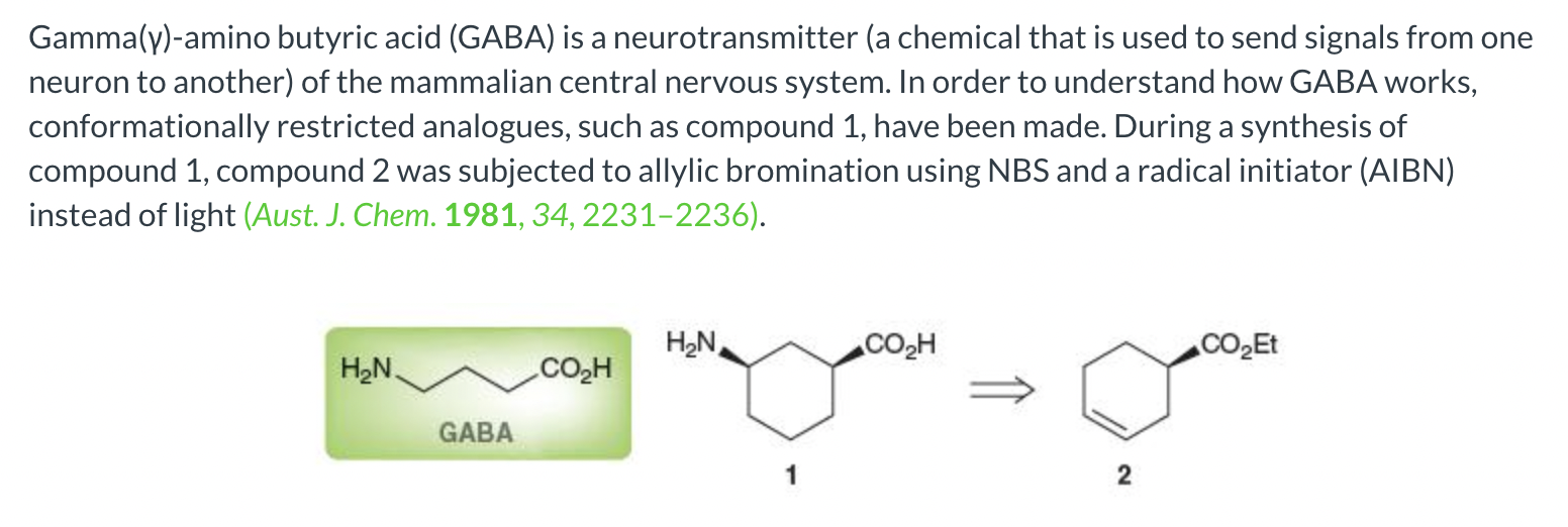 Solved Gamma(y)-amino butyric acid (GABA) is a | Chegg.com