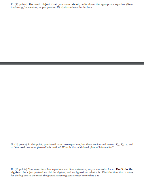 Solved Consider the setup at right. The big mass is M, the | Chegg.com