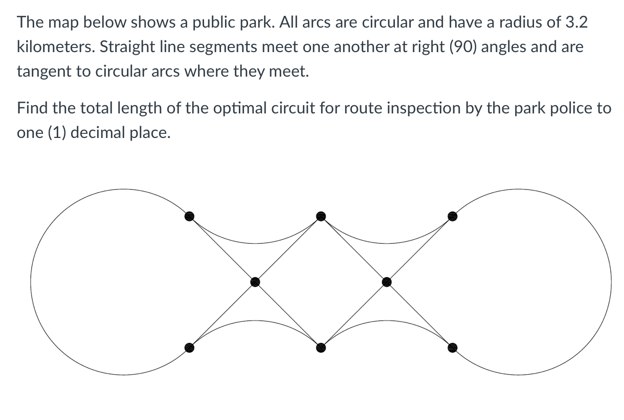 The map below shows a public park. All arcs are | Chegg.com