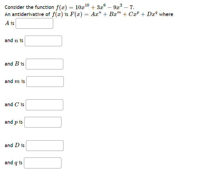 Solved Consider The Function F X 10x10 3x6−9x2−7 An