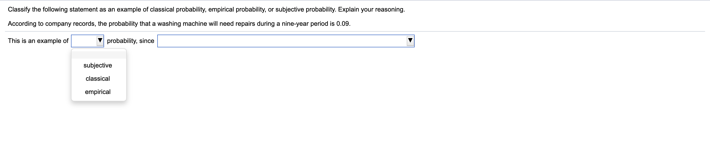 Solved Classify the following statement as an example of | Chegg.com