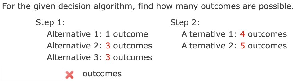 Solved For the given decision algorithm, find how many | Chegg.com