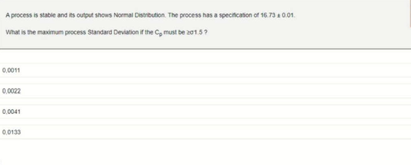 Solved A process is stable and its output shows Normal | Chegg.com
