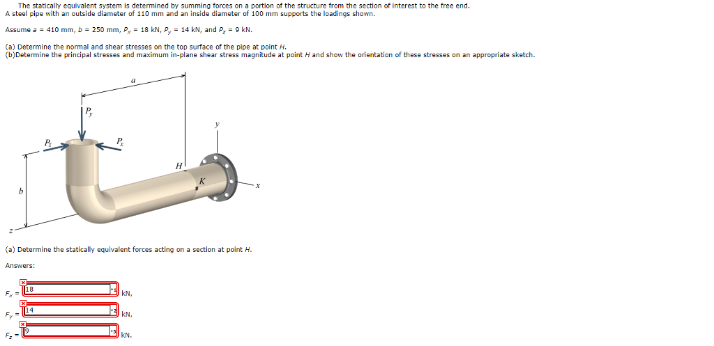 Solved Part 2 (a) Determine the statically equivalent | Chegg.com
