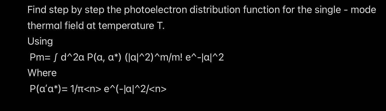 Solved Find step by step the photoelectron distribution | Chegg.com