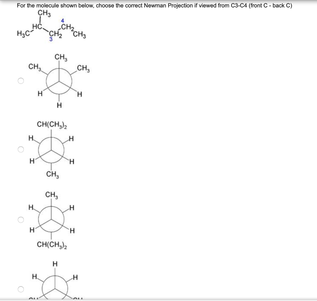 Solved For The Molecule Shown Below Choose The Correct