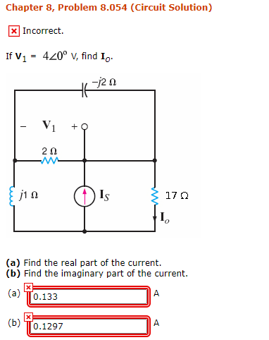 Solved Chapter 8, Problem 8.054 (Circuit Solution) X | Chegg.com